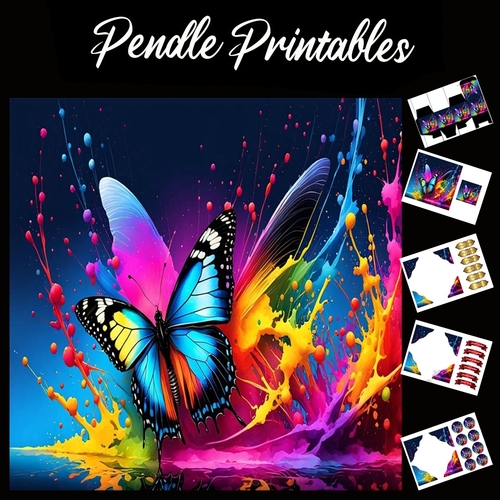 Splatter Art: Making A Splash 7x7 Card Kit. Matching Box, Gift Bauble ...