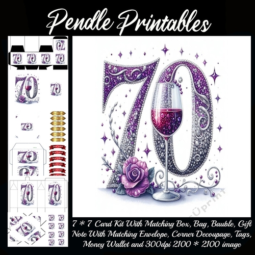 Purple Fizz 70th Birthday Complete Kit - CUP1318881_2229 | Craftsuprint