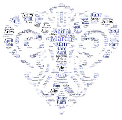 Aries Ram Star Sign Word Art - CUP631208_2229 | Craftsuprint