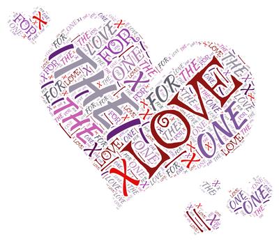One I Love Heart Word Art - CUP636294_2229 | Craftsuprint