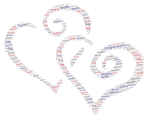 2 Swirly Hearts Entwined Wedding Day Word Art - CUP722351_2229 ...