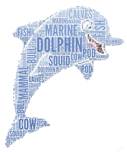 Cute Dolphin Word Art - CUP738763_2229 | Craftsuprint