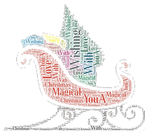 Christmas Santas Sleigh Word Art - CUP807339_2229 | Craftsuprint