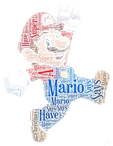 Super Mario Christmas Word Art - CUP808634_2229 | Craftsuprint