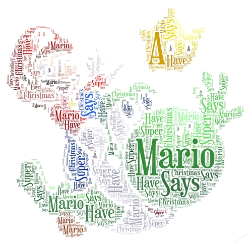 Super Mario, Yoshi And Star Christmas Word Art - CUP808642_2229 ...