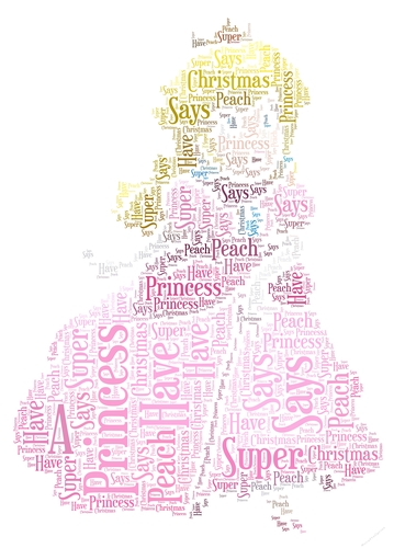 Princess Peach Christmas Word Art - CUP808650_2229 | Craftsuprint