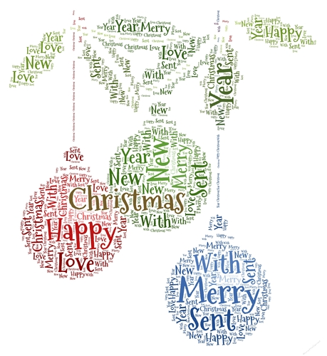 Christmas Baubles Word Art - CUP810799_2229 | Craftsuprint
