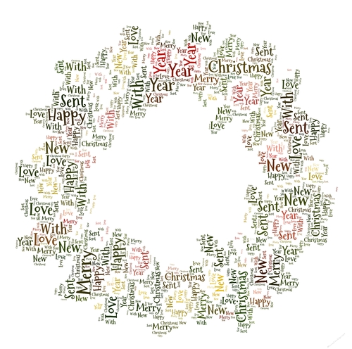Christmas Wreath Word Art - CUP810805_2229 | Craftsuprint