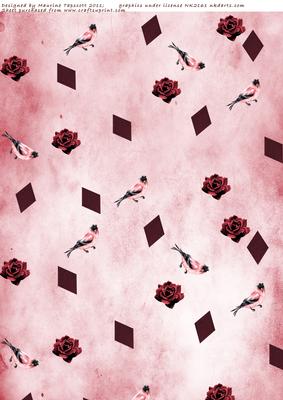 Pink with Burgundy Roses Background Paper - CUP183830_958 | Craftsuprint