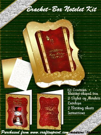 Golden Bracket Box Notelet Kit - CUP369112_958 | Craftsuprint