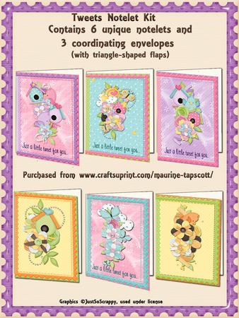 Just a Little Tweet Notelet & Envelope Kit - CUP435896_958 | Craftsuprint