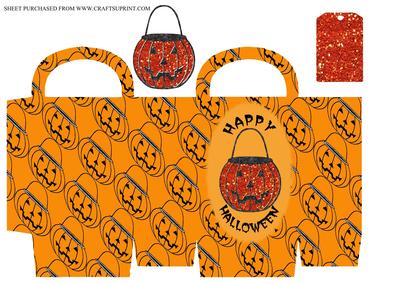 Pumpkin Halloween Treat Bag - CUP134191_617 | Craftsuprint
