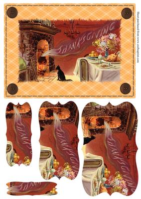 Vintage Thanksgiving Bracket Pyramid Sheet - CUP146713_617 | Craftsuprint