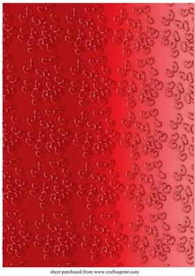 Red Cluster Heart Patterned Sheet - CUP172229_617 | Craftsuprint