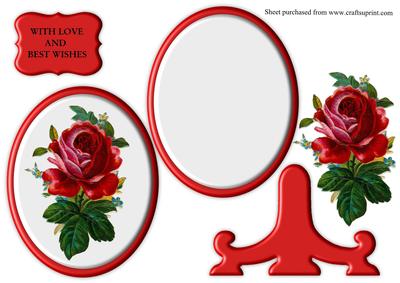 Vintage Red Rose Plate Sheet - CUP85016_617 | Craftsuprint