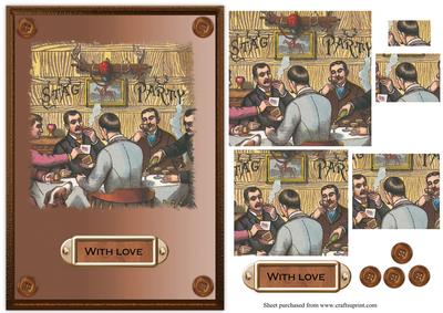 Vintage Stag Party Card Front - CUP92472_617 | Craftsuprint