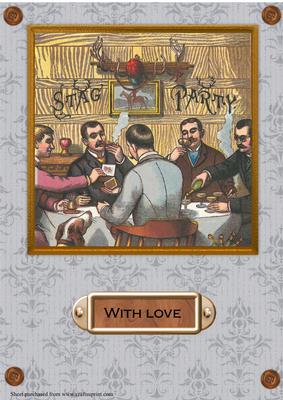 Vintage Stag Party A4 Card - CUP92476_617 | Craftsuprint