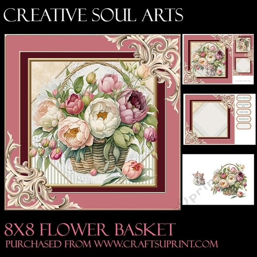 Flower Basket 8x8 Card Kit for Female Birthday, Easter, Mothers Day ...