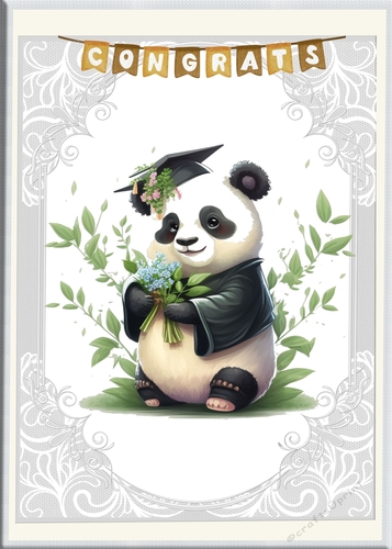 Panda Graduate Graduation Card 2 - CUP1213238_121188 | Craftsuprint