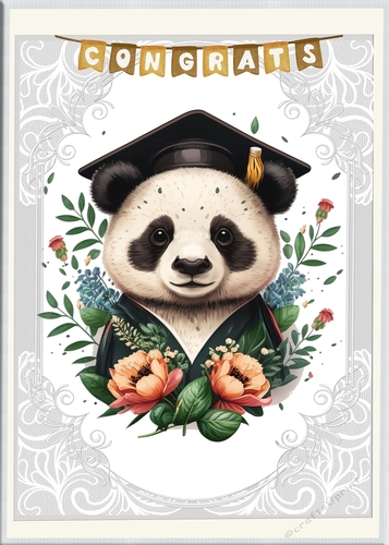 Panda Graduate Graduation Card 5 - CUP1213241_121188 | Craftsuprint