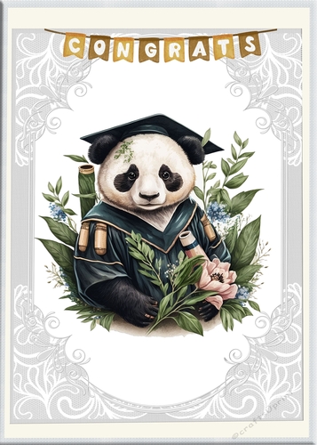 Panda Graduate Graduation Card 6 - CUP1213242_121188 | Craftsuprint
