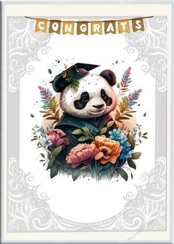Panda Graduate Graduation Card 8 - CUP1213244_121188 | Craftsuprint