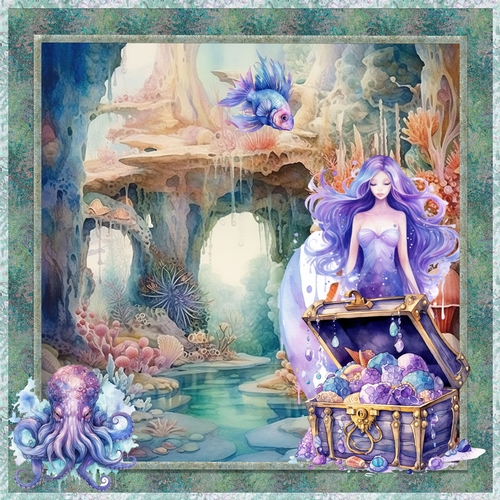 Ocean, Beach, Sea, Nautical Mermaid, Birthday, Thank you, Get well ...