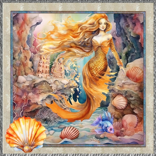 Ocean, Beach, Sea, Nautical Mermaid, Birthday, Thank you, Get well ...