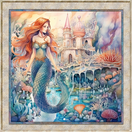Ocean, Beach, Sea, Nautical Mermaid, Birthday, Thank you, Get well ...