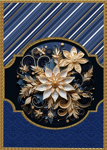 3D Blue Christmas Floral Card Front Topper 4 - CUP1226621_121188 ...
