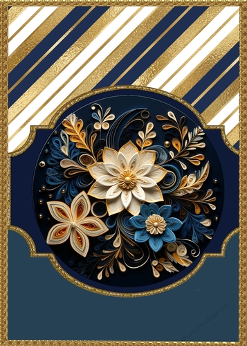 3D Blue Christmas Floral Card Front Topper 5 - CUP1226622_121188 ...