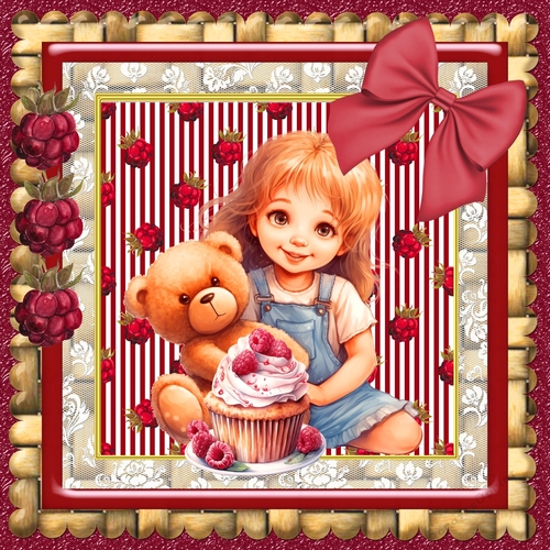 Raspberry Girl Birthday Card Front Topper 2 - CUP1227828_121188 ...