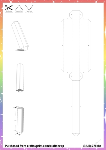 3D-Letter I Papercraft, Size S (ca. 10 cm high), Single Sheet ...