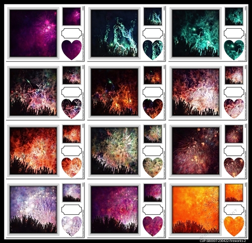 [SELLER BUNDLE] 12 Fireworks for 8x8in Quick Cards and 7x7in Toppers ...