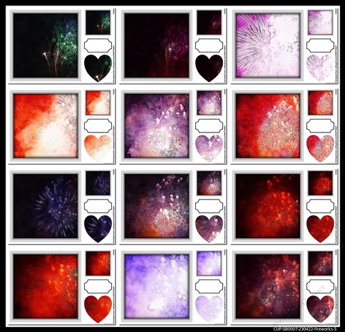 [SELLER BUNDLE] 12 Fireworks for 8x8in Quick Cards and 7x7in Toppers ...