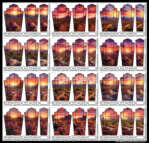 [BUMPER KIT] Desert Sunsets Art Deco Shaped 5x7in Card Fronts and ...