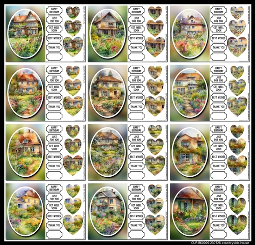 [BUMPER KIT] Countryside Houses Quick Card Fronts A5 and 5x7in with ...