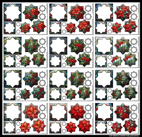 [BUMPER KIT] Holly Poinsettia Pyramage Star Toppers and Inserts plus ...
