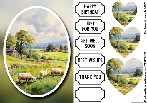 Countryside Quick Card Front A5 and 5x7in with Pyramage Topper and ...