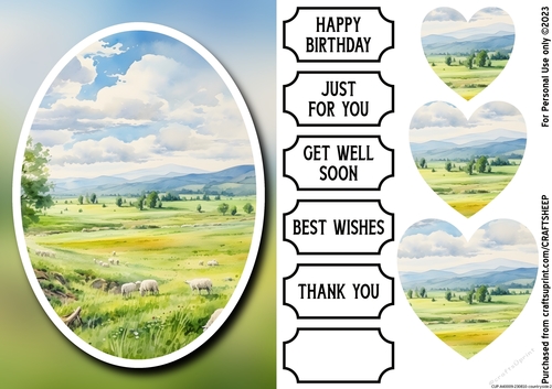 Countryside Quick Card Front A5 and 5x7in with Pyramage Topper and ...