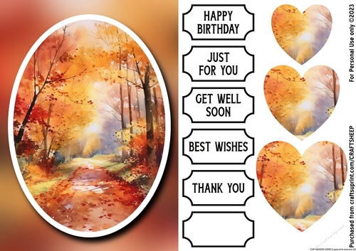 Peaceful Autumn Quick Card Front A5 and 5x7in with Pyramage Topper and ...