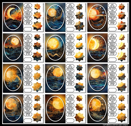 [BUMPER KIT] Solar Eclipse Quick Card Fronts A5 and 5x7in with Star ...