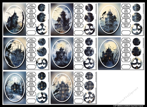 [BUMPER KIT] Haunted Manors Quick Card Fronts A5 and 5x7in with Spooky ...