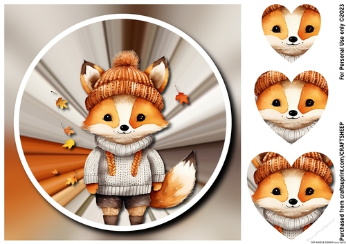 Furry Fall Topper with Heart-Shaped Pyramage for 8x8 and 7x7in Quick ...
