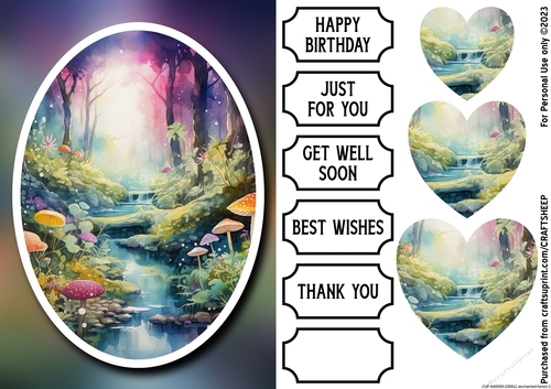 Enchanted Forest Quick Card Front A5 and 5x7in with Pyramage Topper and ...