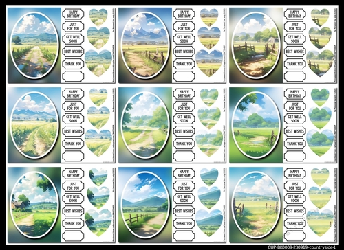 [BUMPER KIT] Countryside Quick Card Fronts A5 and 5x7in with Heart ...