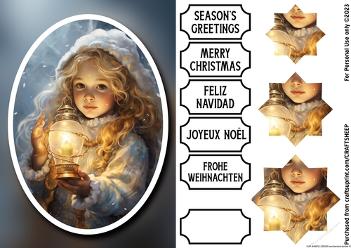 Enchanted Winter Quick Card Front A5 and 5x7in with Star-Shaped ...