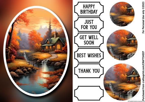 Enchanted Fall Quick Card Front A5 and 5x7in with Pyramage Topper and ...