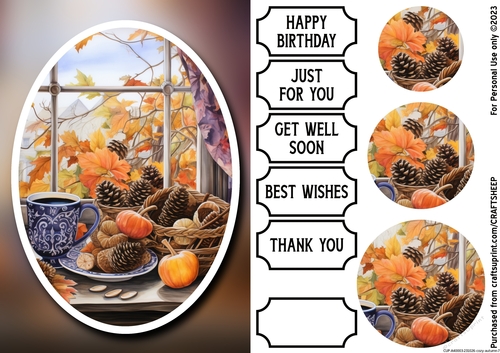 Cozy Autumn Quick Card Front A5 and 5x7in with Pyramage Topper and ...