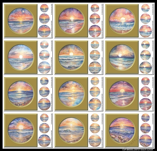 [BUMPER KIT] Beach Sunset Glass Balls in Square Frame Toppers plus ...